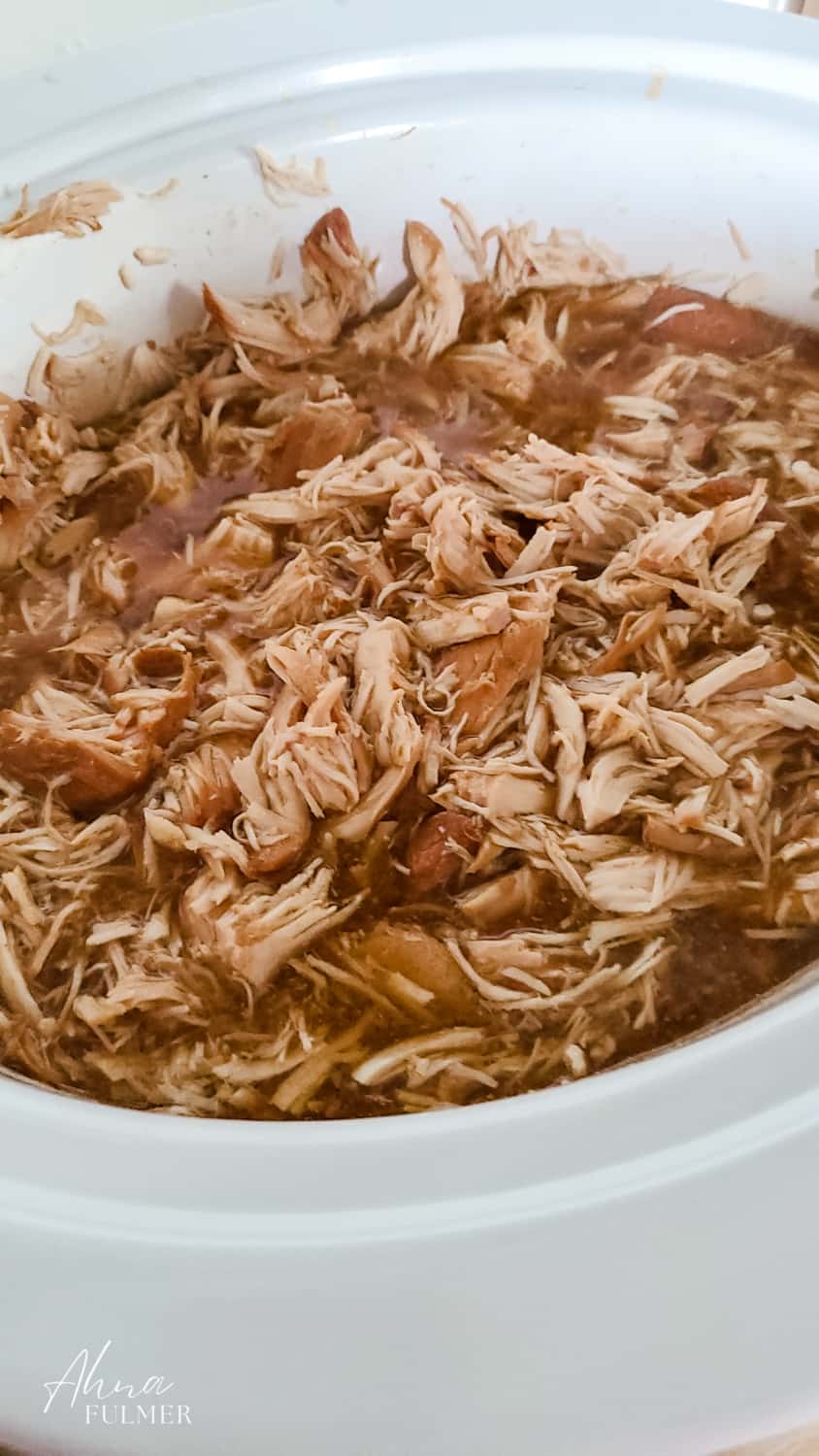 2 Ingredient Slow Cooker Chicken [Deliciously Easy] - Ahna Fulmer