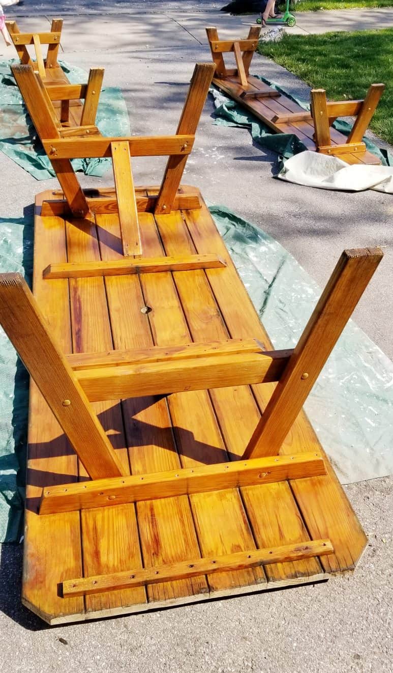 How to Refinish a Wooden Picnic Table in 4 Easy Steps - Ahna Fulmer